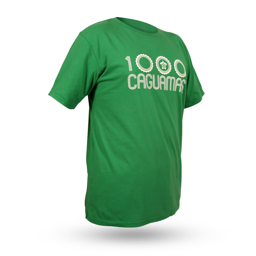 Playera cuello redondo color verde deslavado con logo 1000 Caguamas al ...